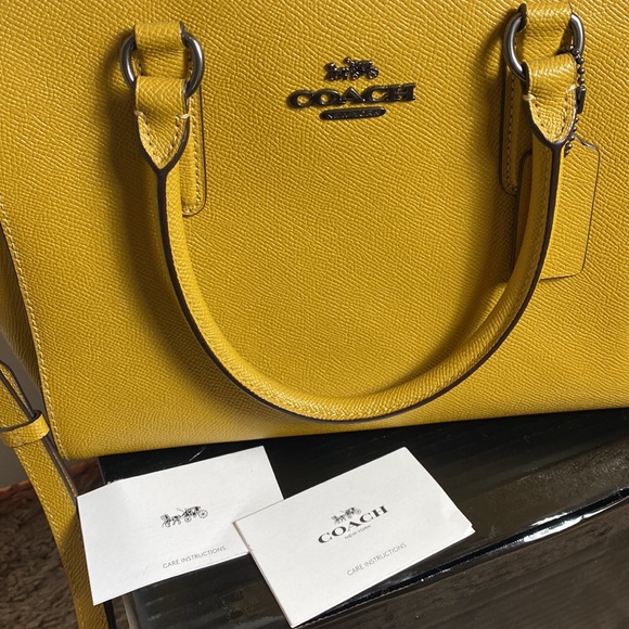 Coach | Bags | Coach Leah Satchel Flax Mustard Yellow | Poshmark